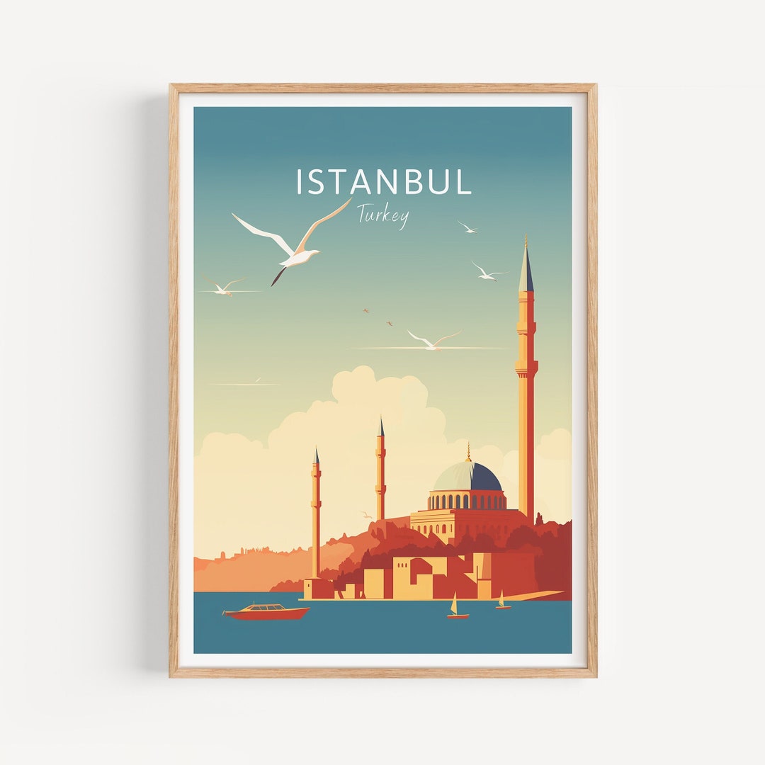 Istanbul Travel Poster - Turkey Wall Art for Home Decor, the Perfect ...