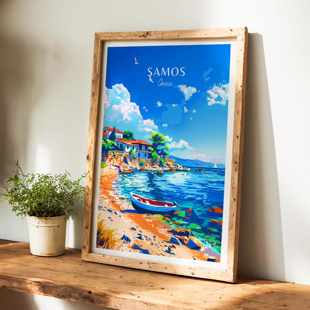 Samos Poster, Samos Print – Greece Wall Art, the Perfect Gift and ...