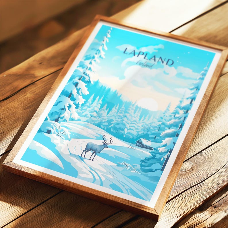 Lapland Travel Poster - Lapland Poster - Finland Wall Art, the Perfect ...