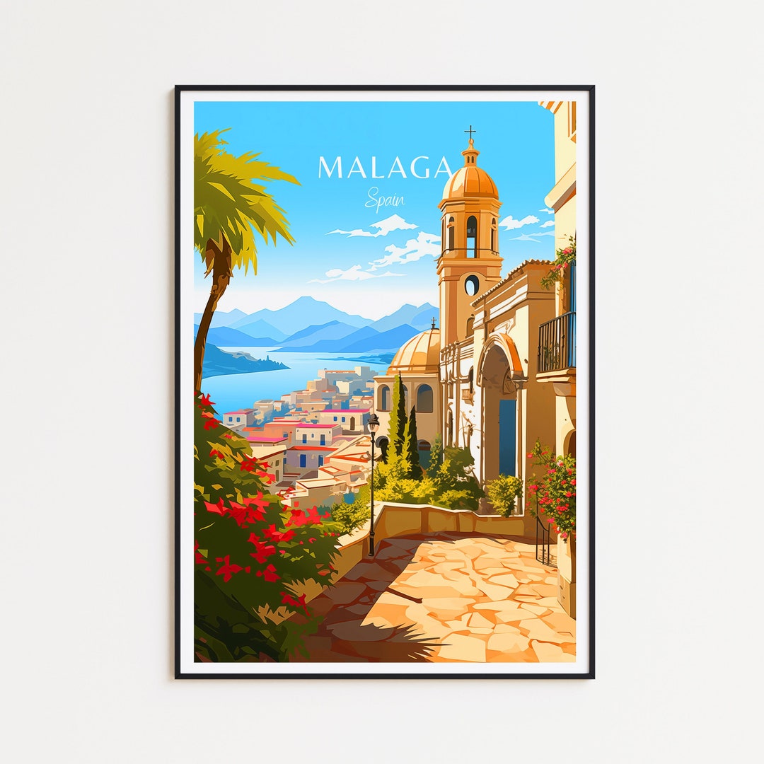 Malaga Travel Poster - Spain Wall Art, the Perfect Gift and a Lasting ...