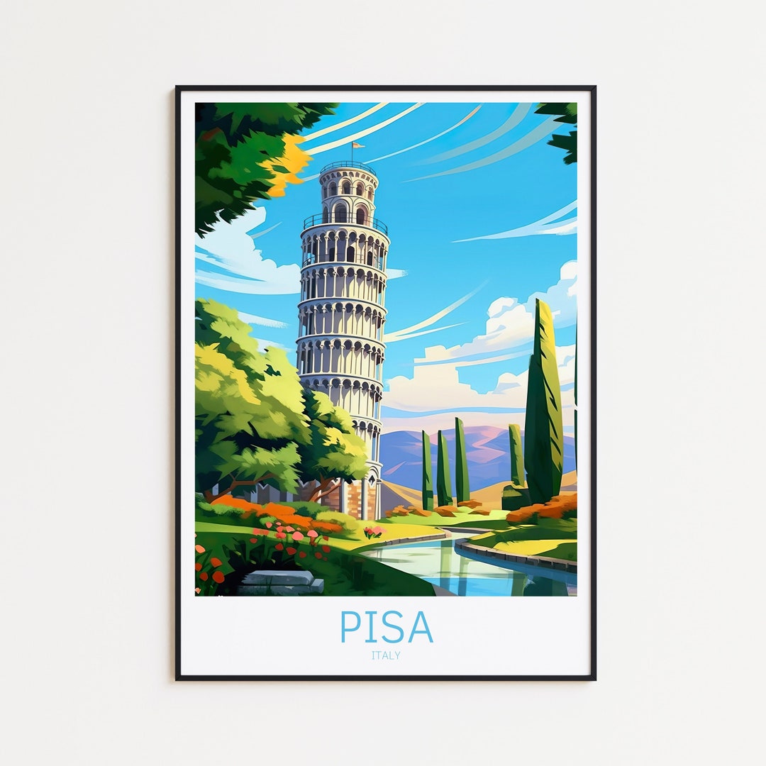 Pisa Travel Poster Italy Poster Pisa Vintage Poster Travel Poster Pisa ...