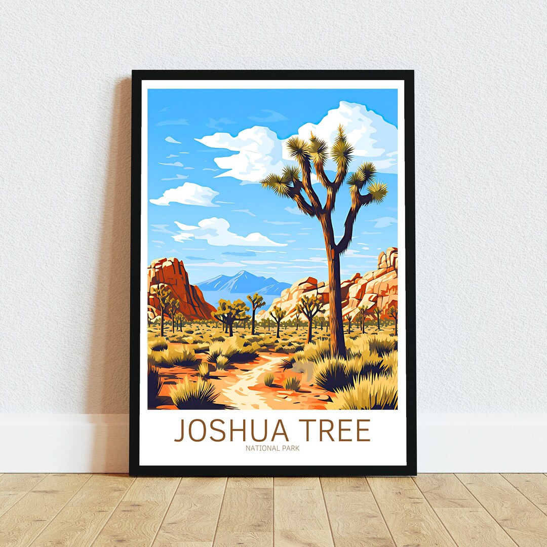 Joshua Tree Travel Poster National Park Poster Joshua Tree - Etsy