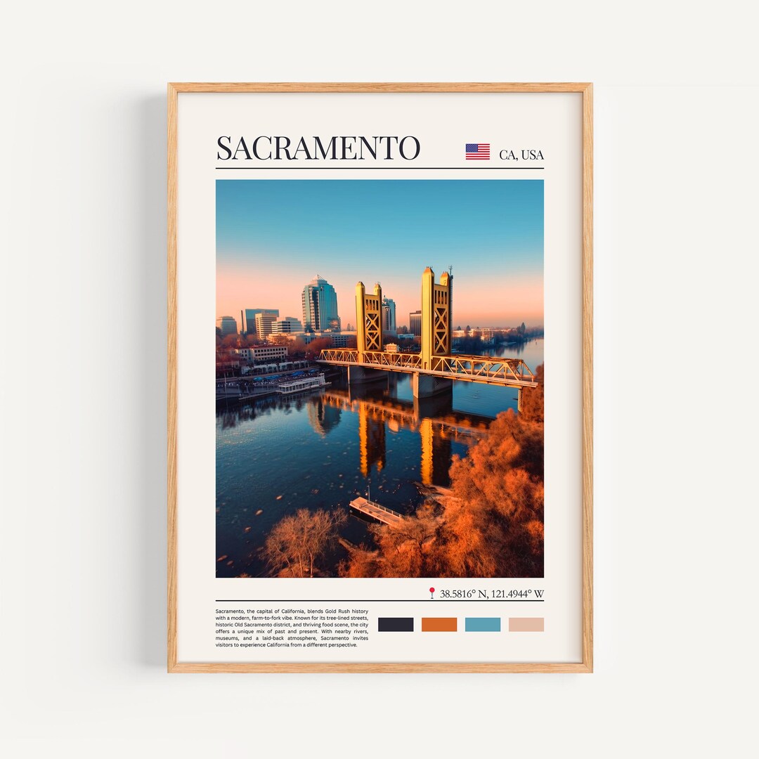 Sacramento Poster – USA Wall Art, the Perfect Gift and a Lasting Travel ...