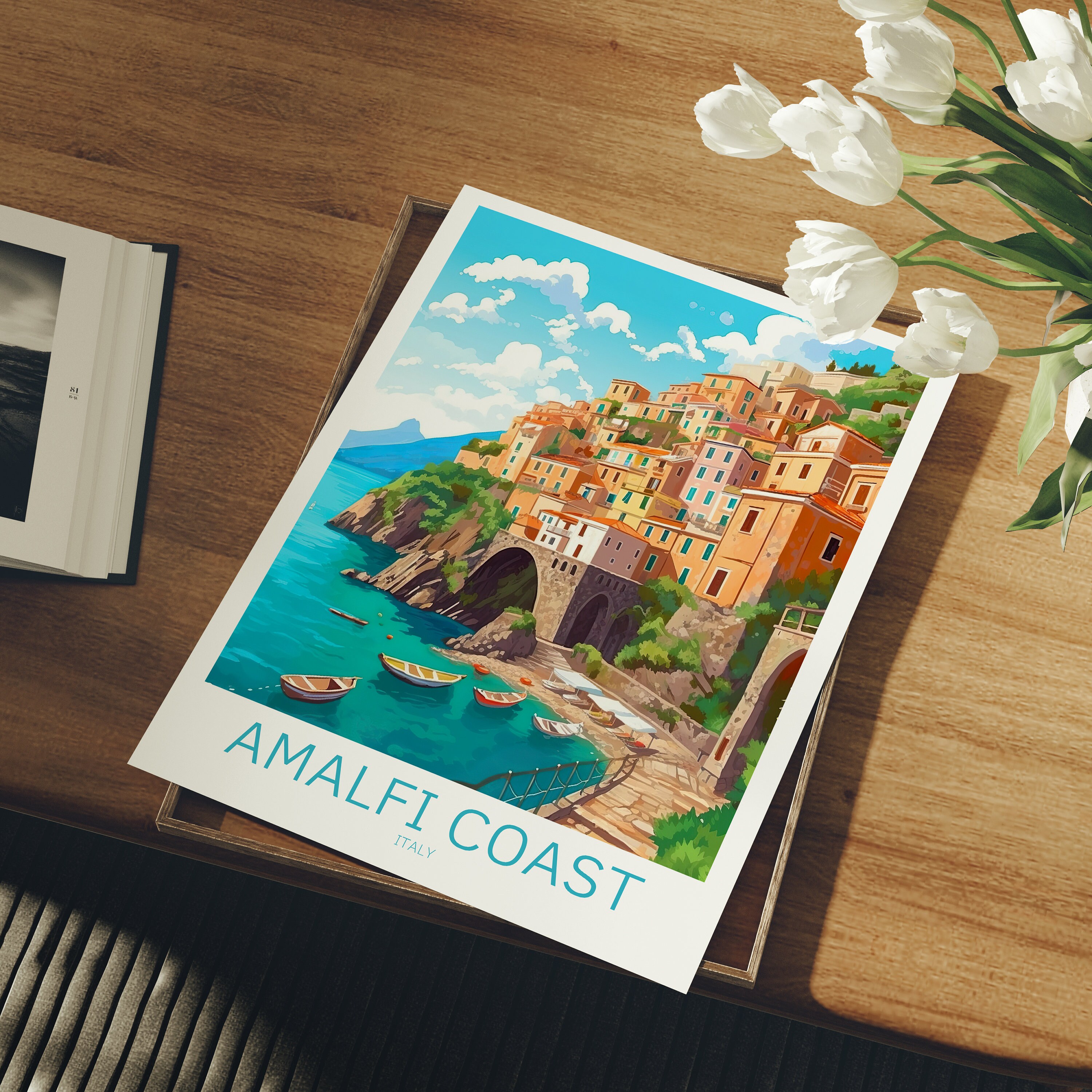 Amalfi Coast Travel Poster Italy Poster Amalfi Coast Vintage - Etsy
