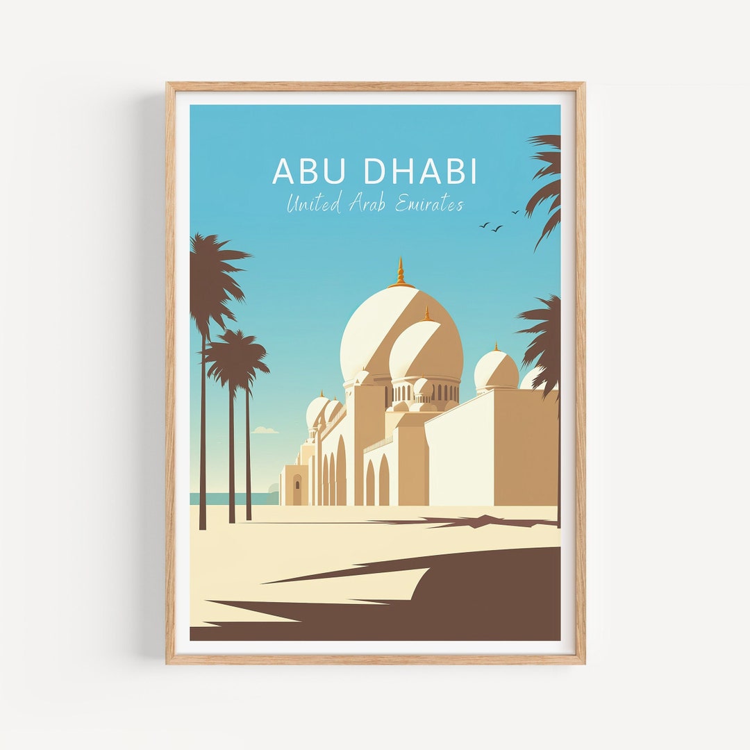 Abu Dhabi Travel Poster UAE Wall Art for Home Decor, the Perfect Gift ...