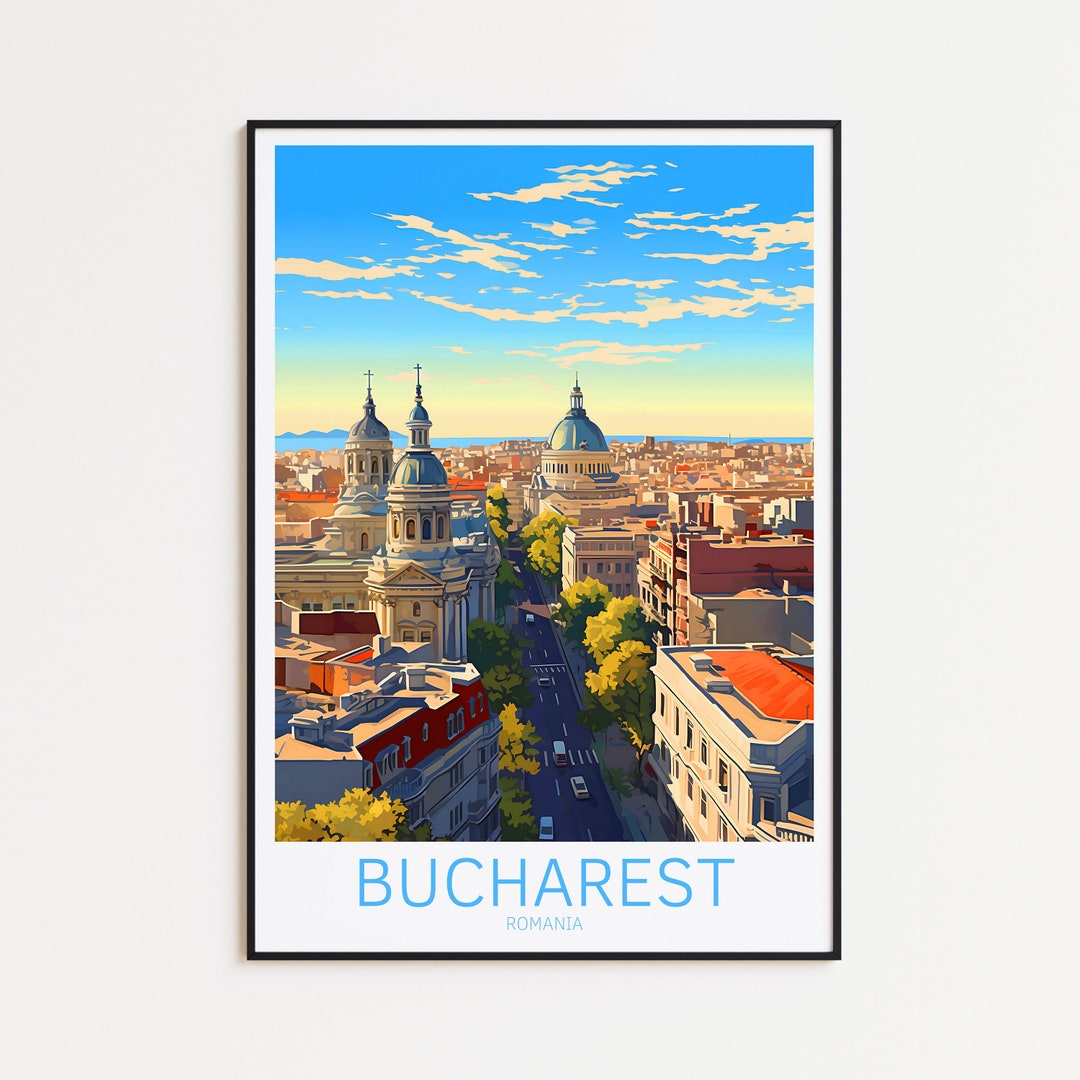 Bucharest Travel Poster Romania Poster Bucharest Vintage Poster Travel ...