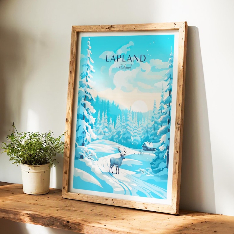 Lapland Travel Poster - Lapland Poster - Finland Wall Art, the Perfect ...
