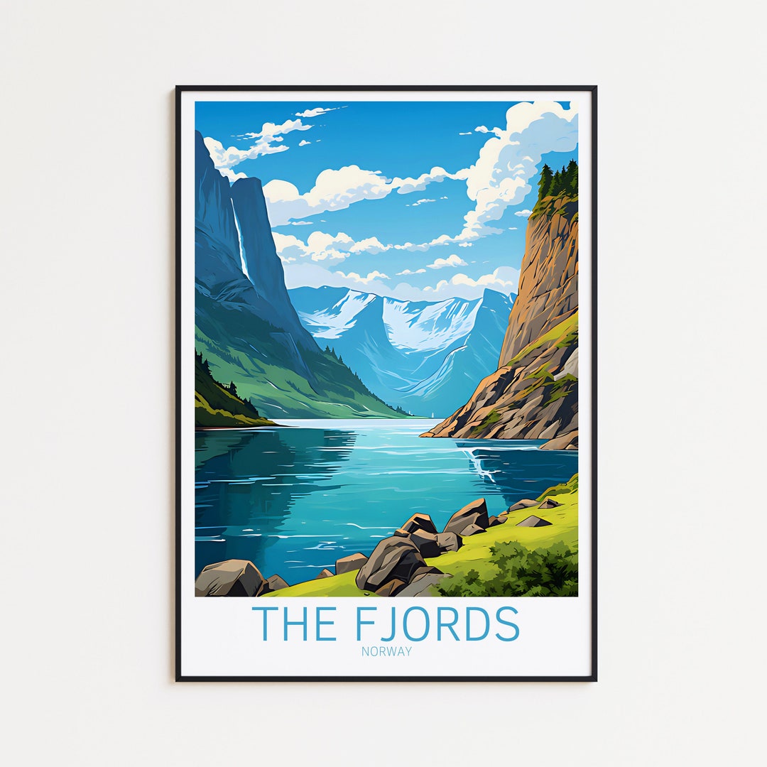 The Fjords Travel Poster Norway Wall Art for Home Decor, the Perfect ...