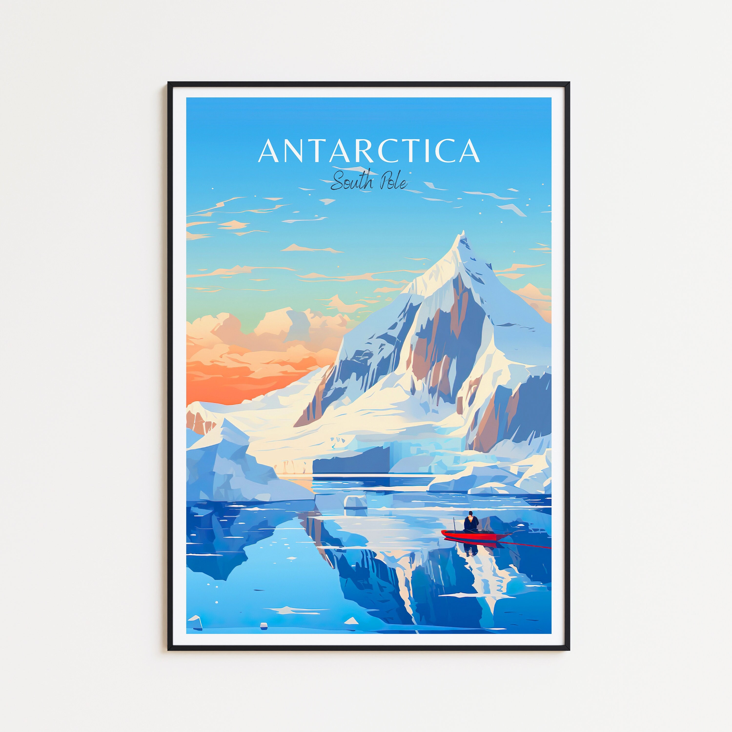 Antarctica Travel Poster Antarctica Poster South Pole Wall Art, the ...