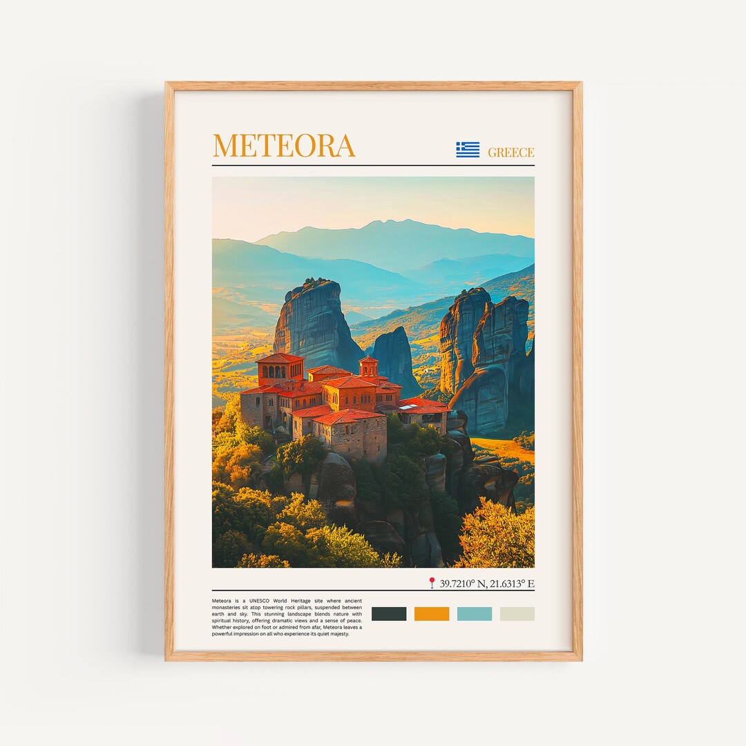 Meteora Poster - Greece Wall Art, the Perfect Gift and a Lasting Travel ...