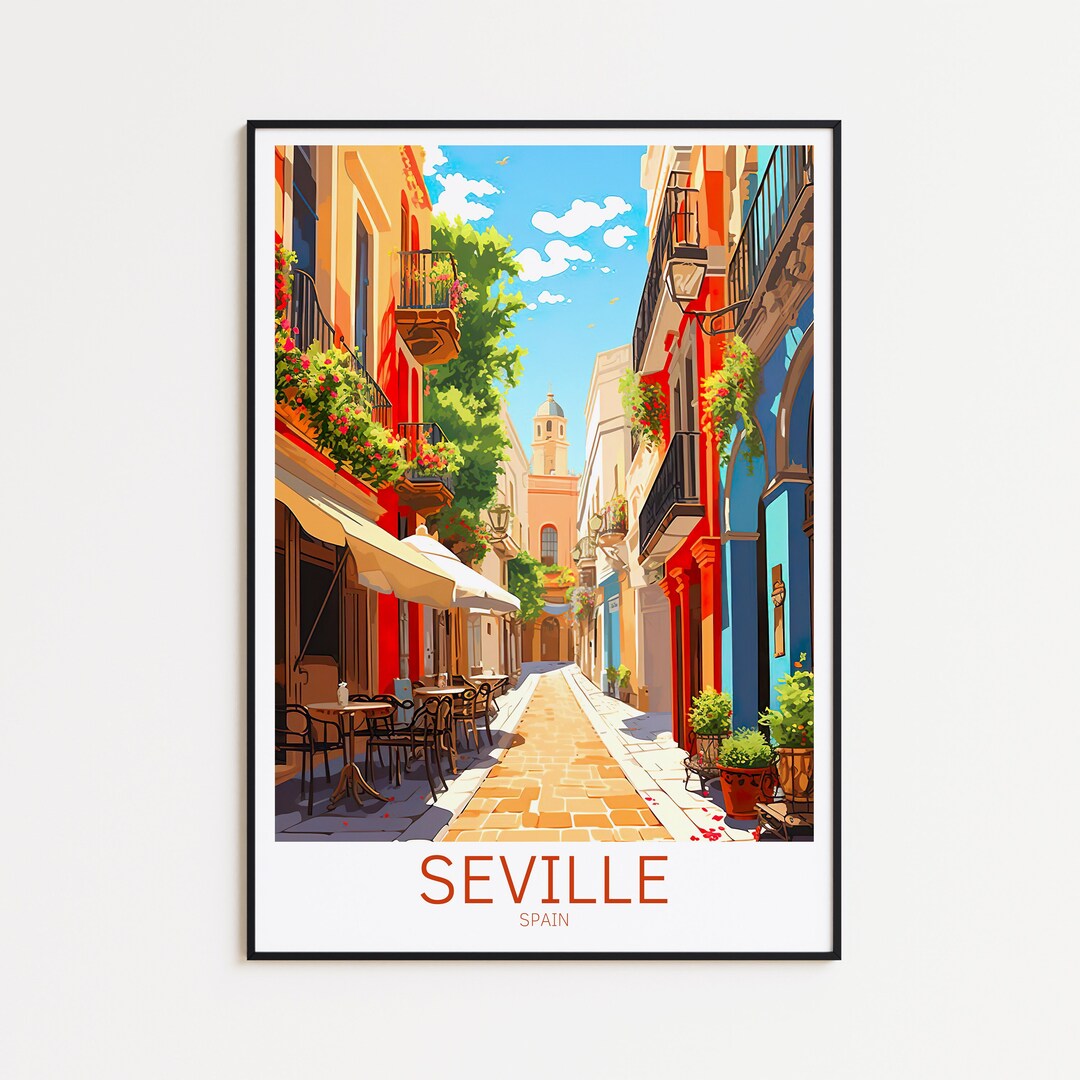 Seville Travel Poster Spain Poster Seville Vintage Poster Travel Poster ...