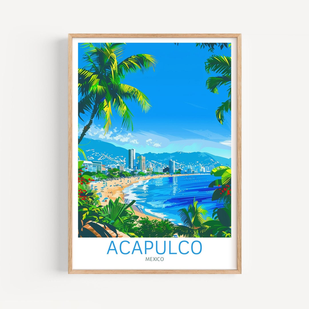 Acapulco Travel Poster - Mexico Wall Art, the Perfect Gift and a ...
