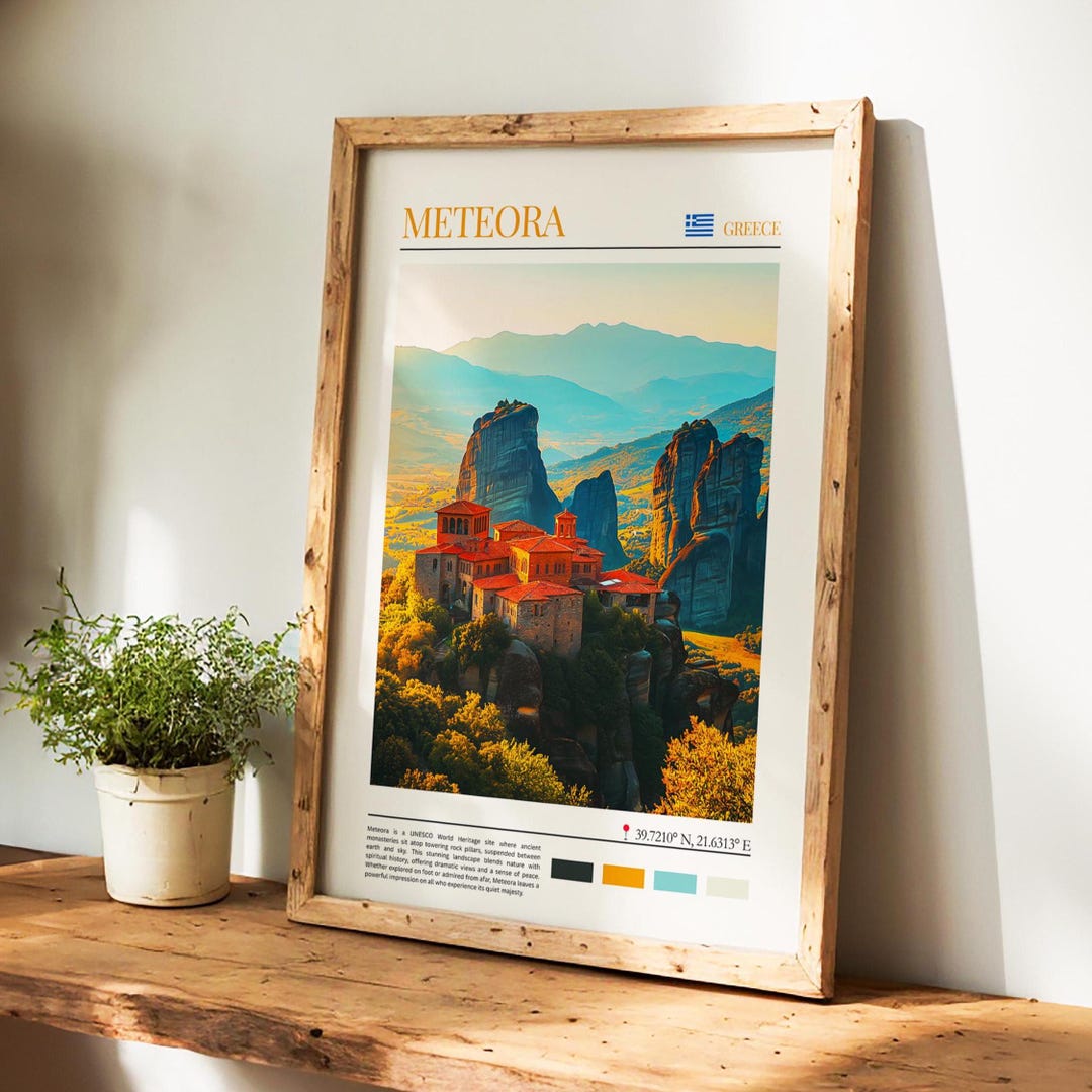 Meteora Poster, Meteora Print – Greece Wall Art, the Perfect Gift and ...