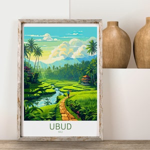 Ubud Travel Poster Bali Poster Indonesia Wall Art for Home Decor, the ...
