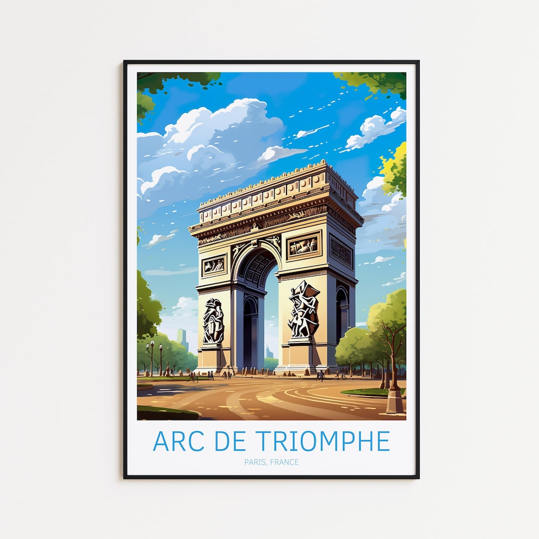 Arc De Triomphe Travel Poster Paris Poster Paris Vintage Poster Travel ...