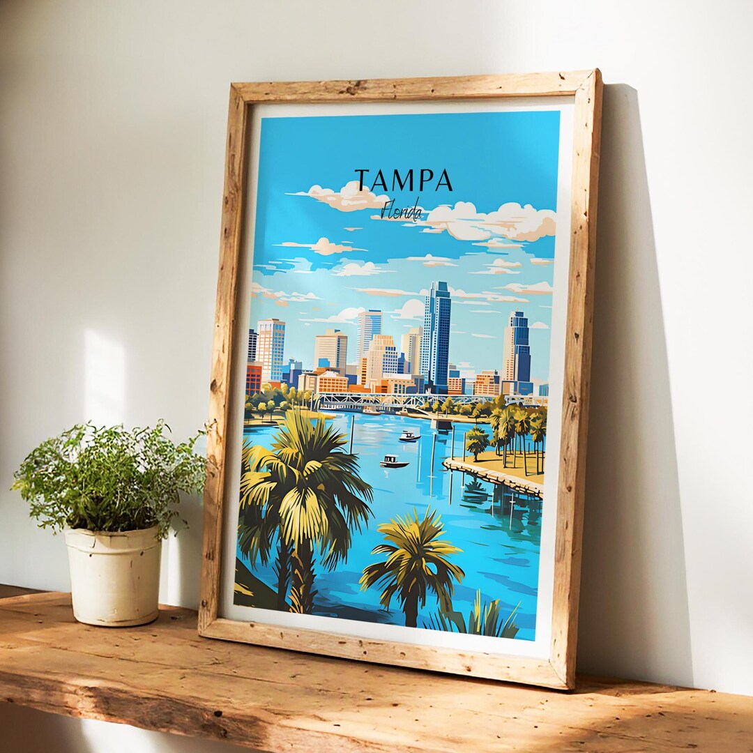 Tampa Travel Poster - Florida Wall Art for Home Decor, the Perfect Gift ...
