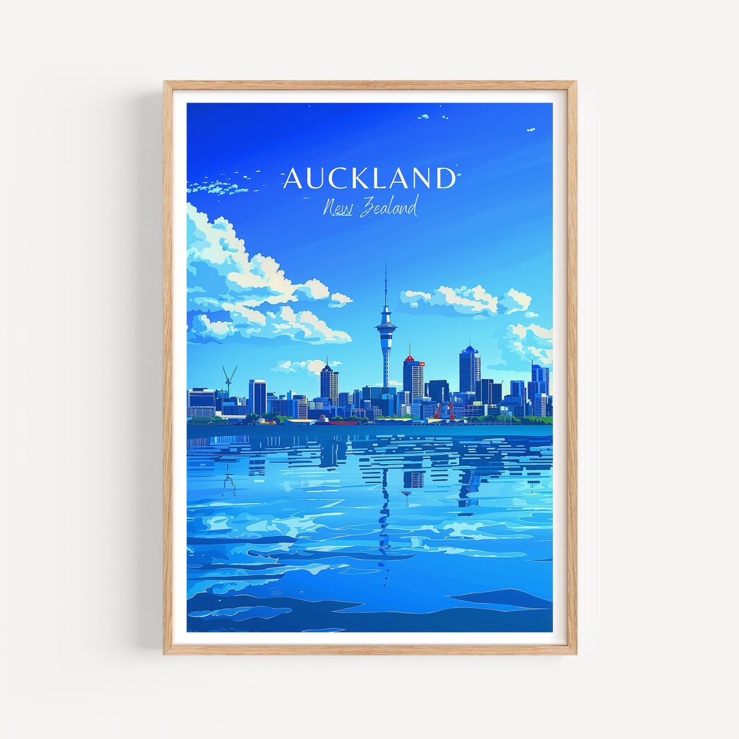Auckland Travel Poster - New Zealand Wall Art, the Perfect Gift and a ...