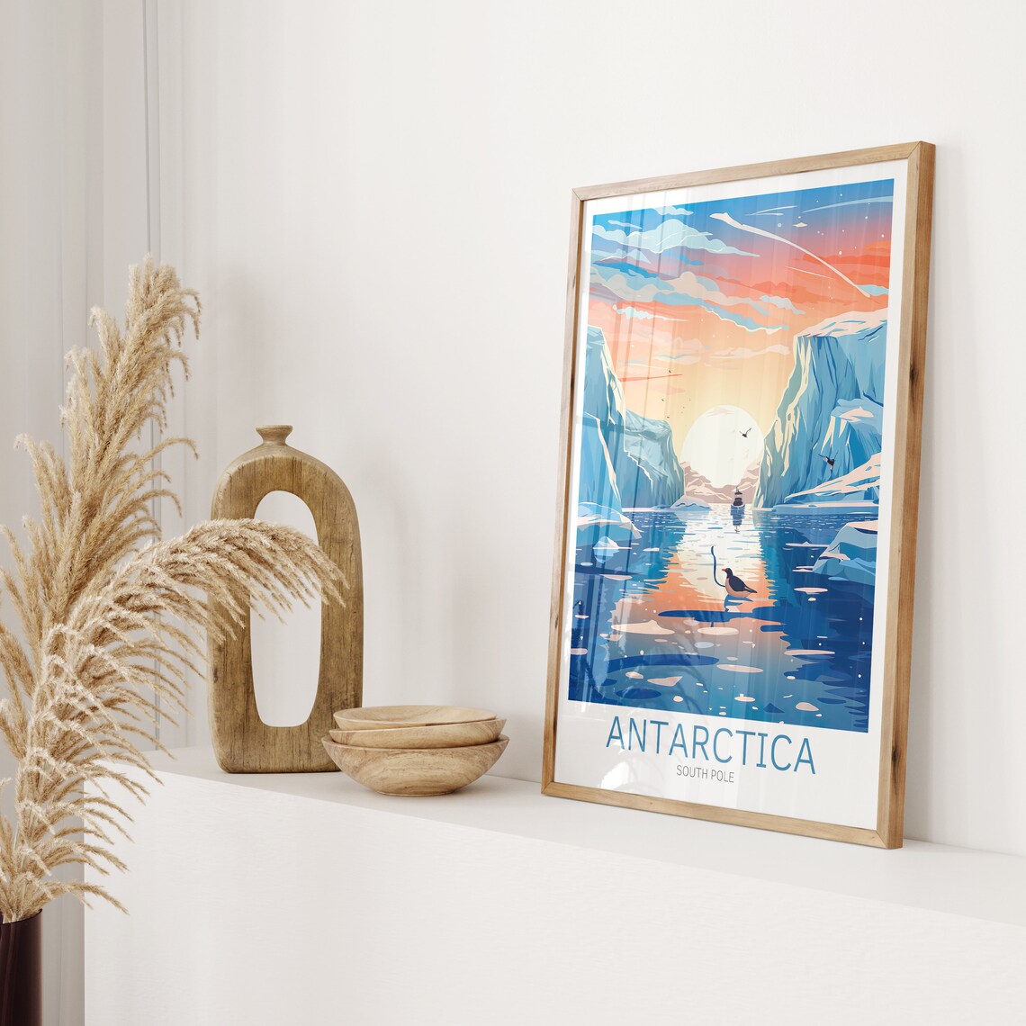 Antarctica Travel Poster Antarctica Poster South Pole Wall Art, the ...