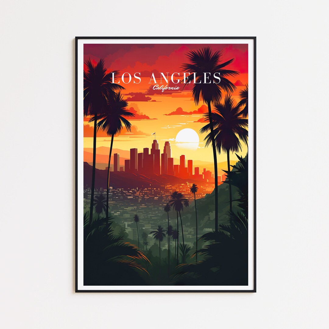 Los Angeles Travel Poster LA Poster Los Angeles Vintage Poster Travel ...