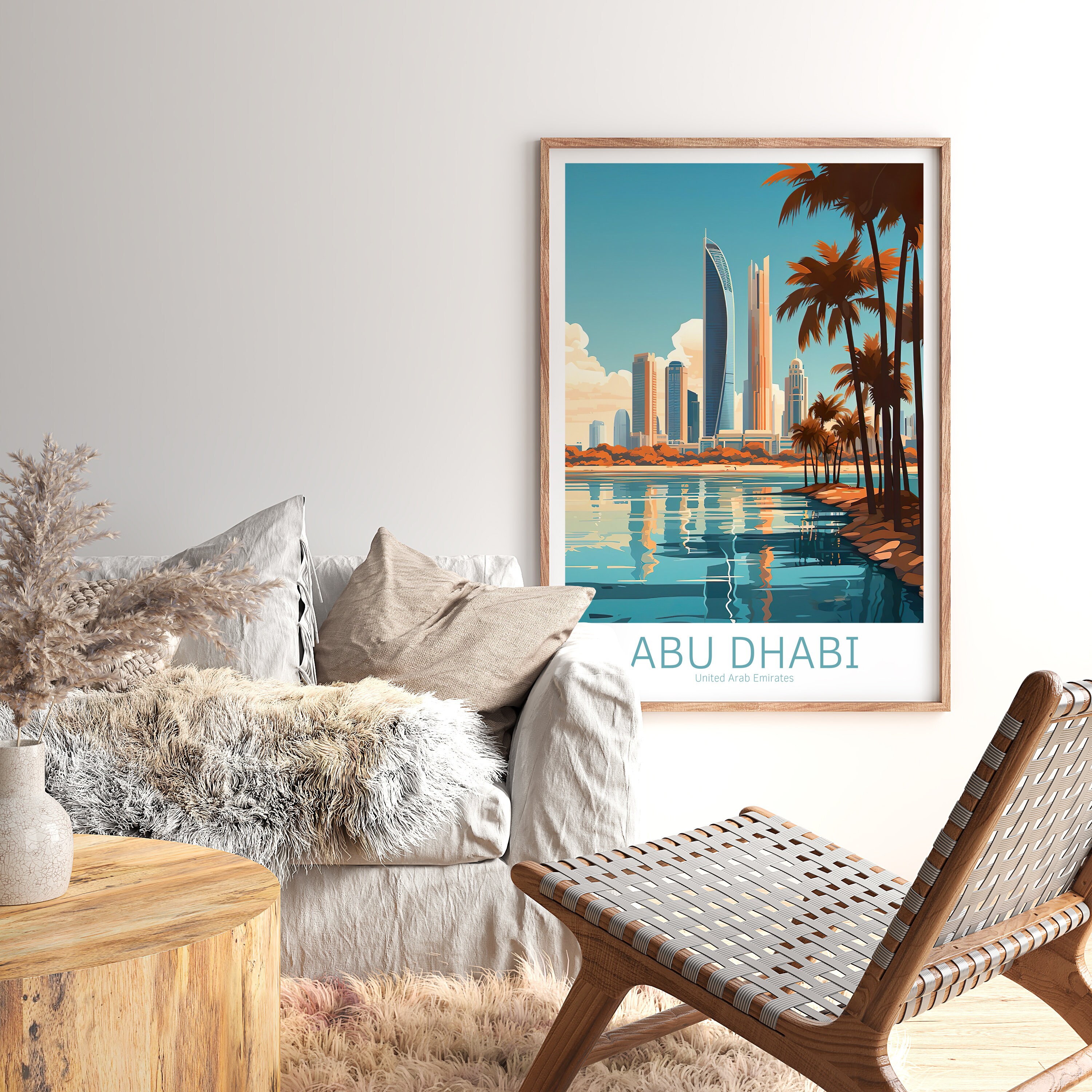 Abu Dhabi Travel Poster UAE Poster Abu Dhabi Vintage Poster - Etsy
