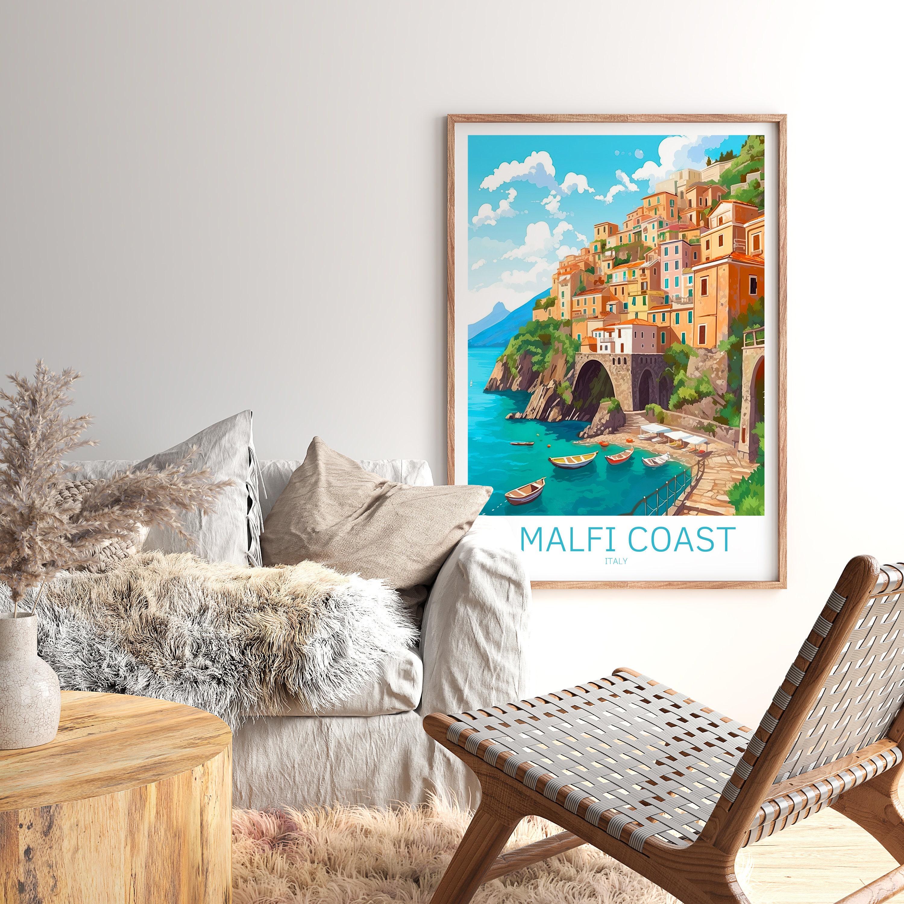 Amalfi Coast Travel Poster Italy Poster Amalfi Coast Vintage - Etsy