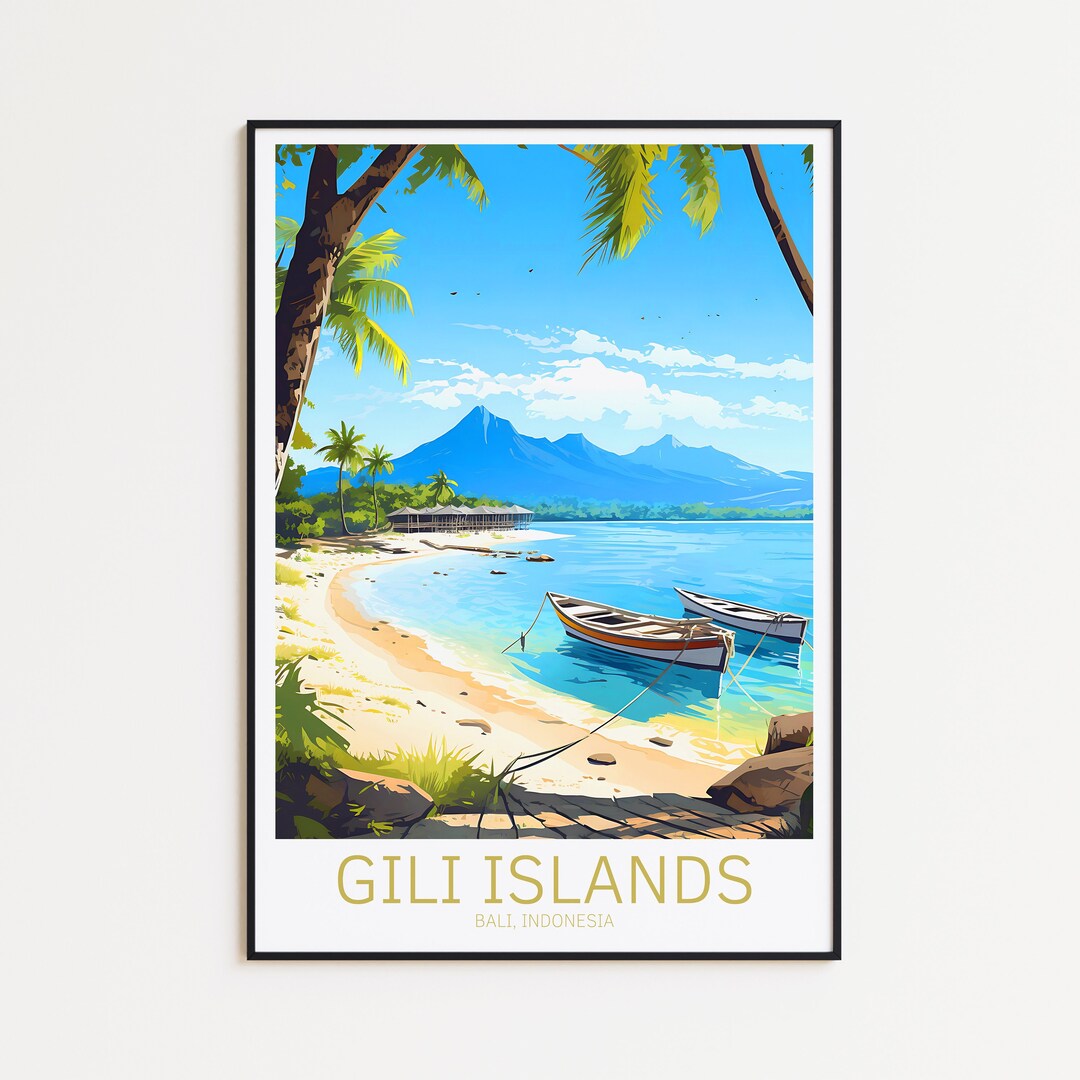 Bali Reiseposter Gili Inseln Poster Bali Vintage Poster Travel Poster ...