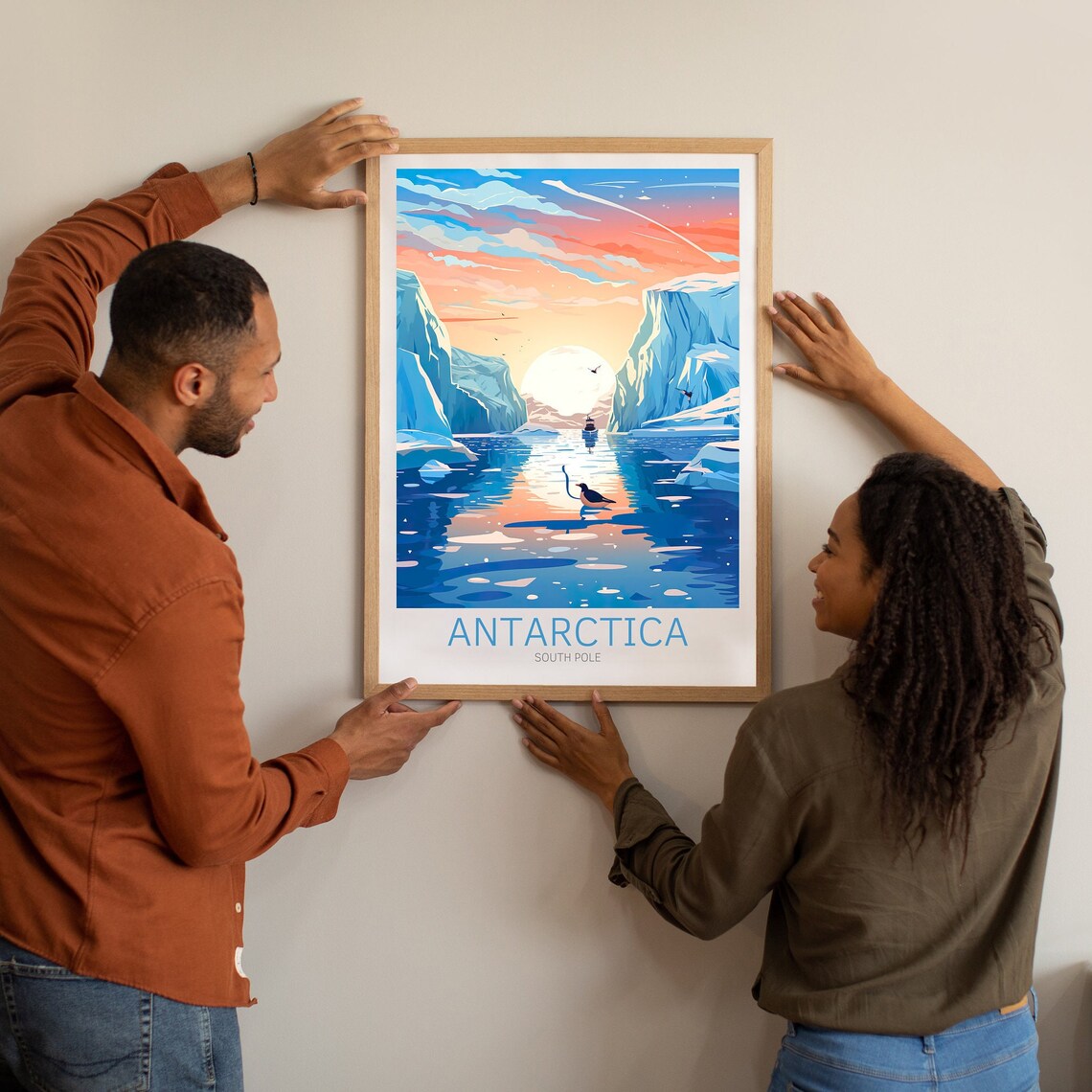 Antarctica Travel Poster Antarctica Poster South Pole Wall Art, the ...