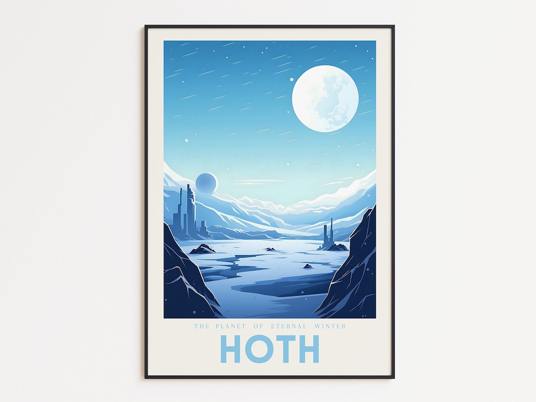 Star Wars Planet Hoth Travel Poster - Vintage Print Ideal as a Gift ...