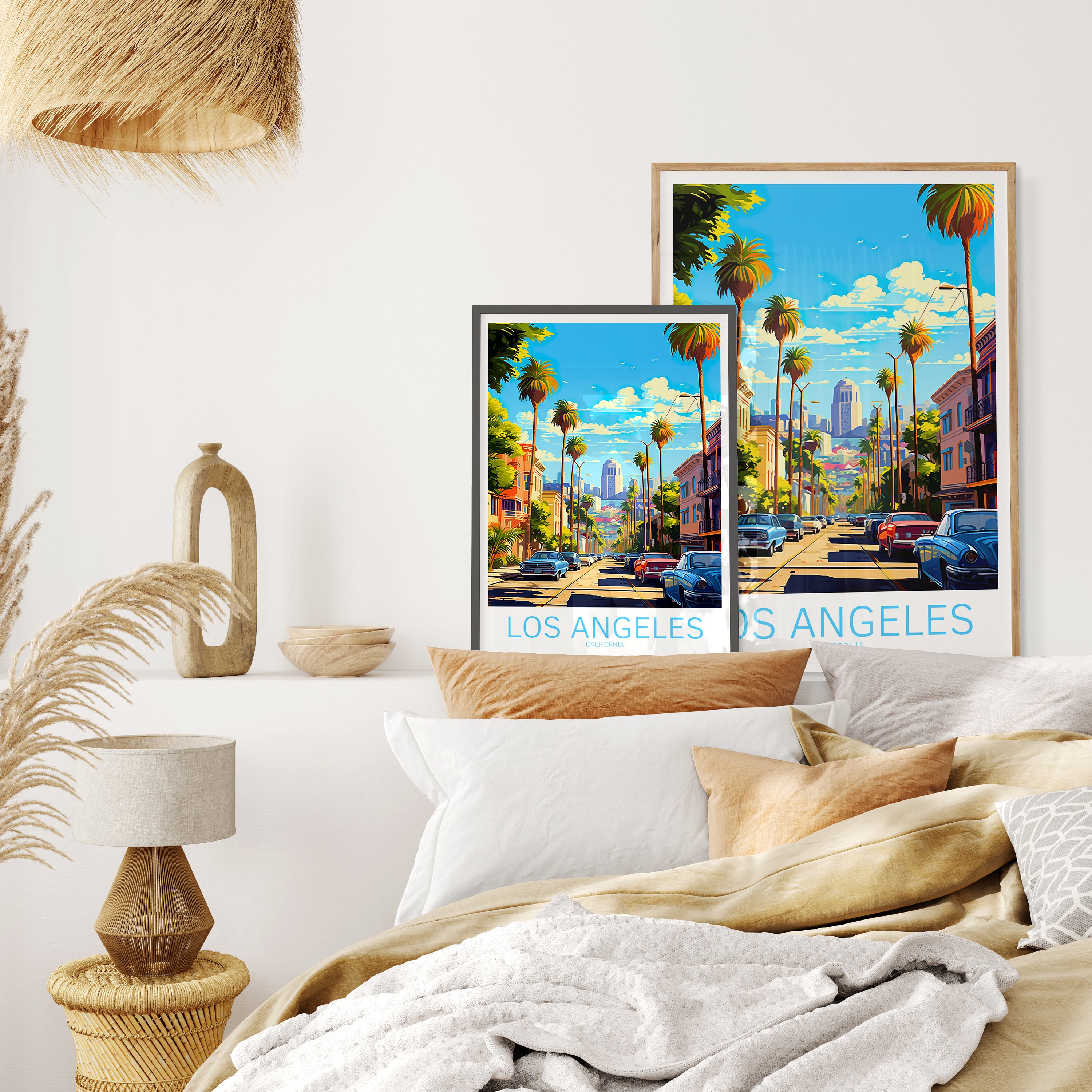 Los Angeles Travel Poster LA Poster California Wall Art for Home Decor ...