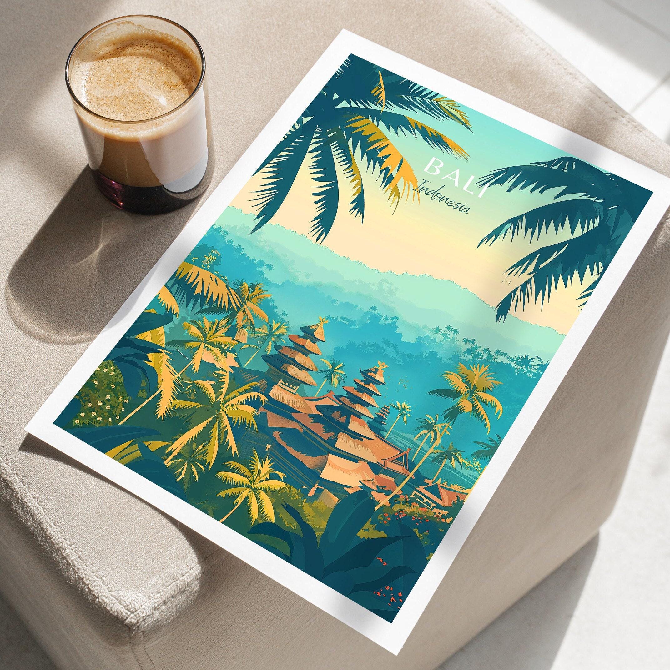 Bali Travel Poster - Indonesia Wall Art, the Perfect Gift and a Lasting ...