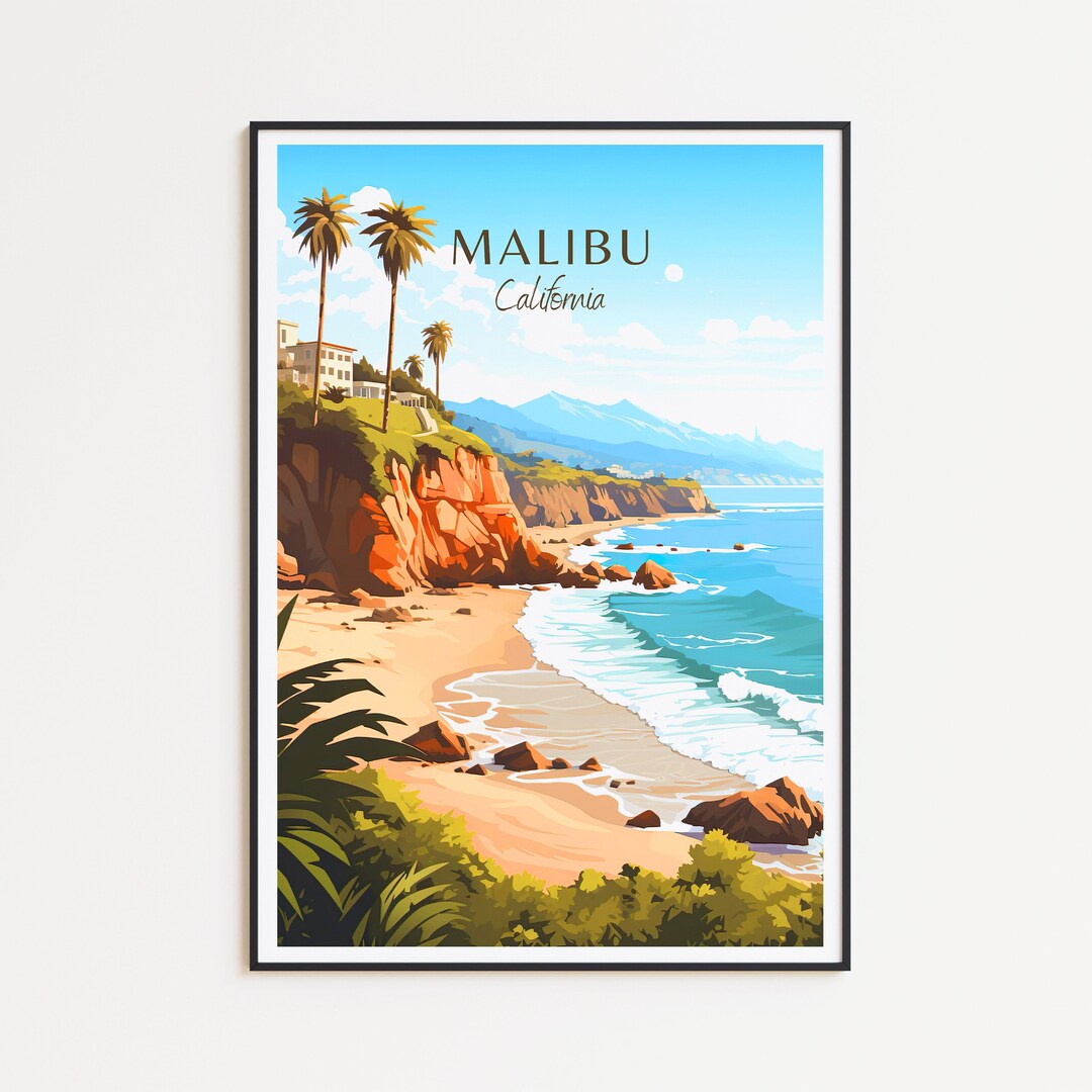 Malibu Travel Poster California Wall Art for Home Decor, the Perfect ...