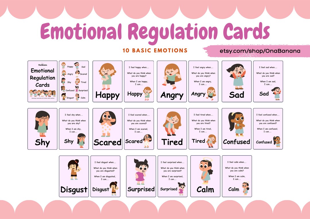 Emotional Regulation Flashcards - Etsy