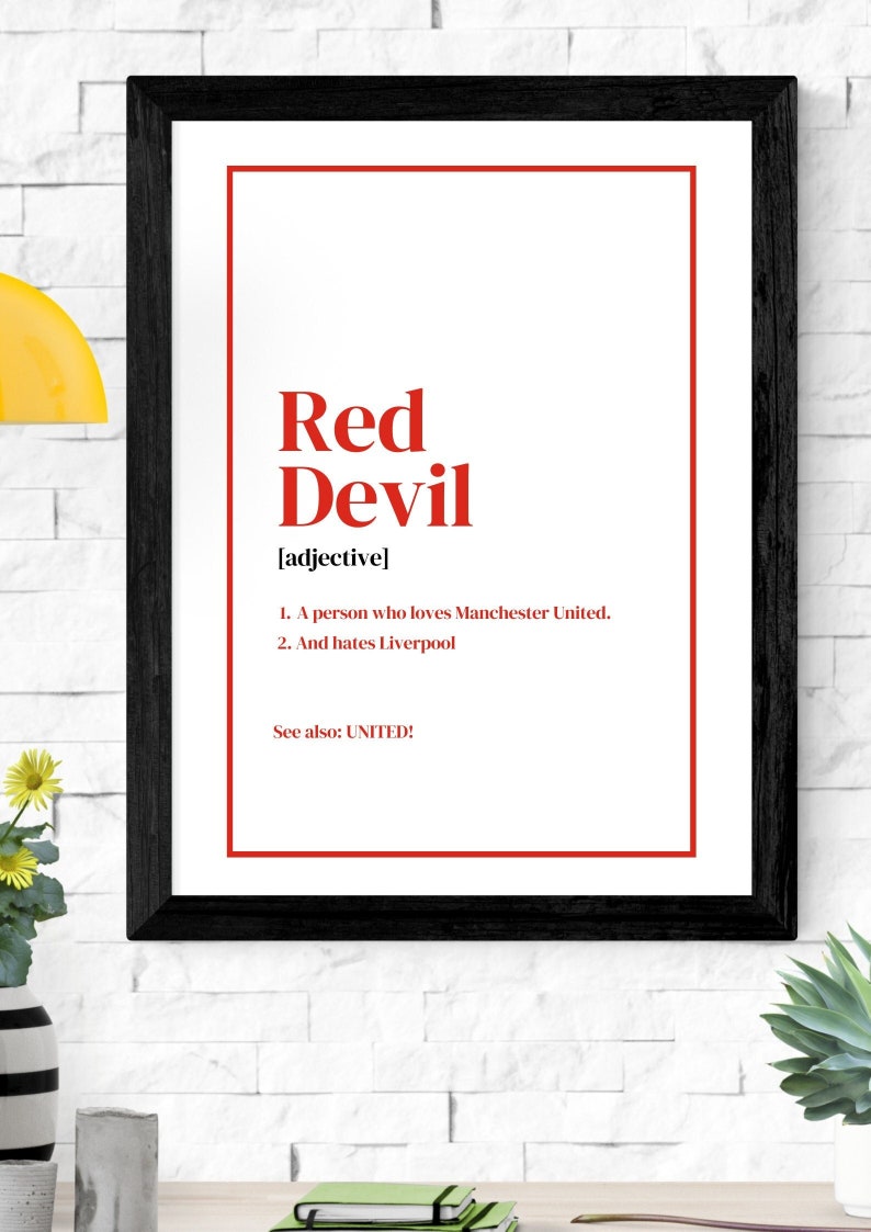 Manchester United: Red Devil Dictionary Definition Poster - Etsy