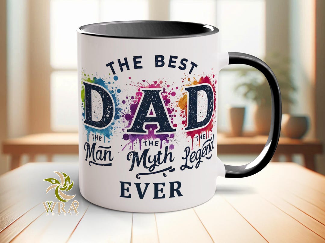 Best Dad Ever Sublimation Designs DTF Transfer Fathers Day Mug Wrap ...