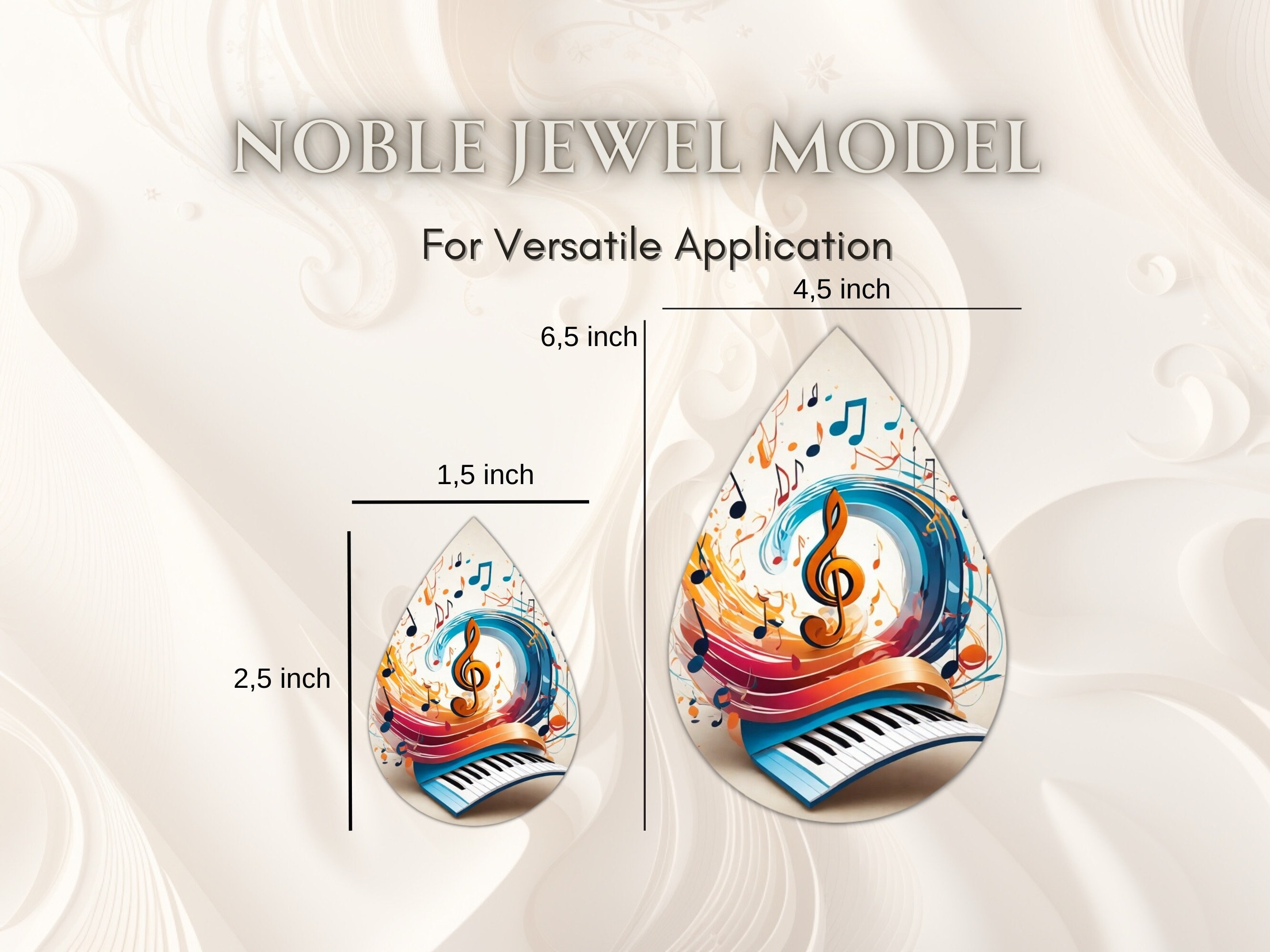 Music Note Teardrop Sublimation Earrings Design Piano Teacher Gift ...