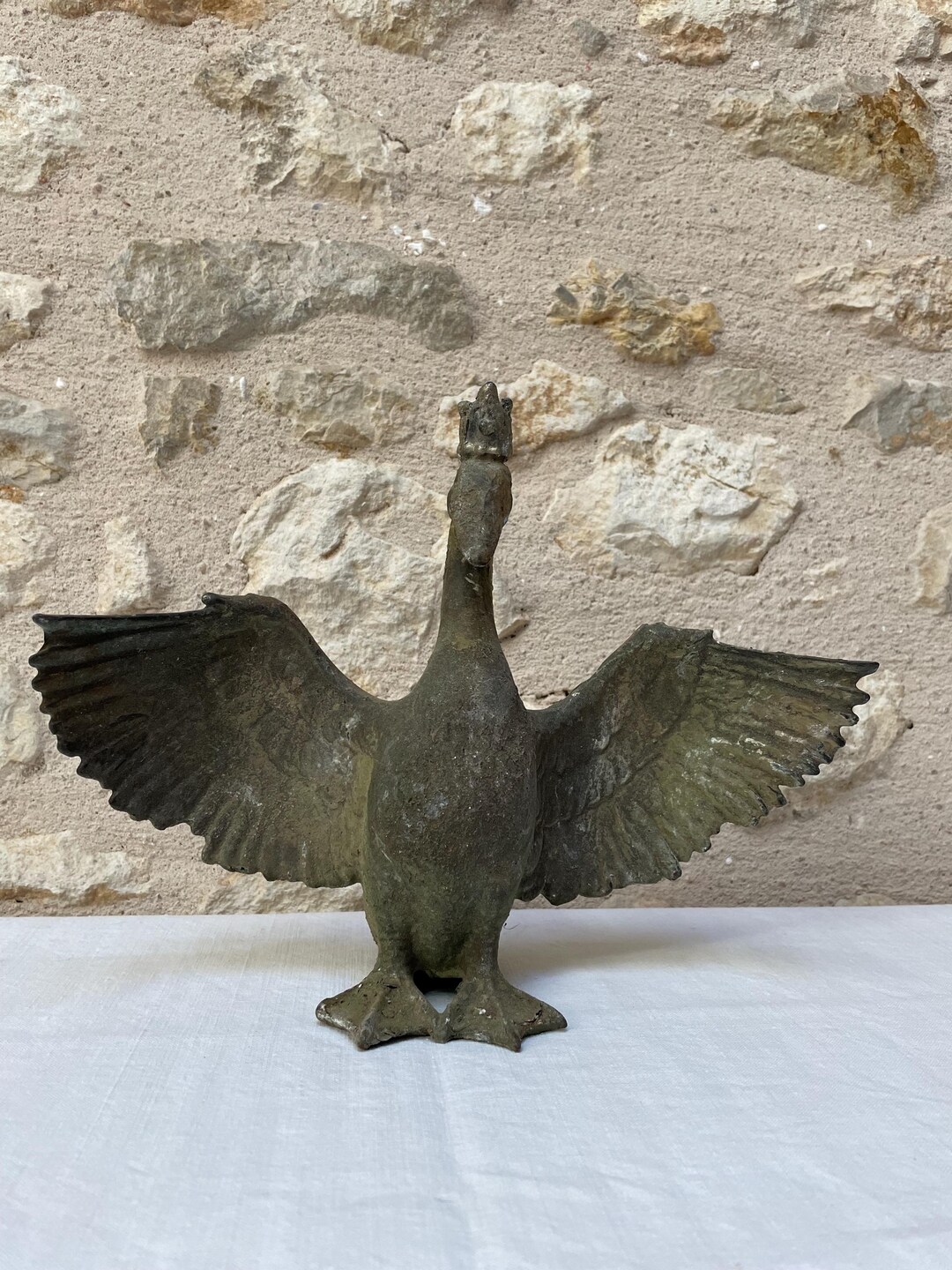 Delightful Cast Iron Swan, Goose in Cast Iron, Stunning Piece Inside or ...
