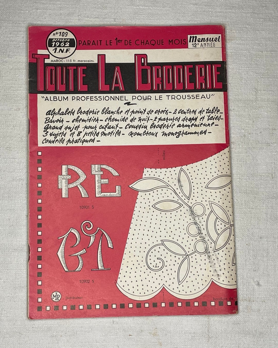 Vintage French Toute La Broderie Embroidery Magazine Journal October ...