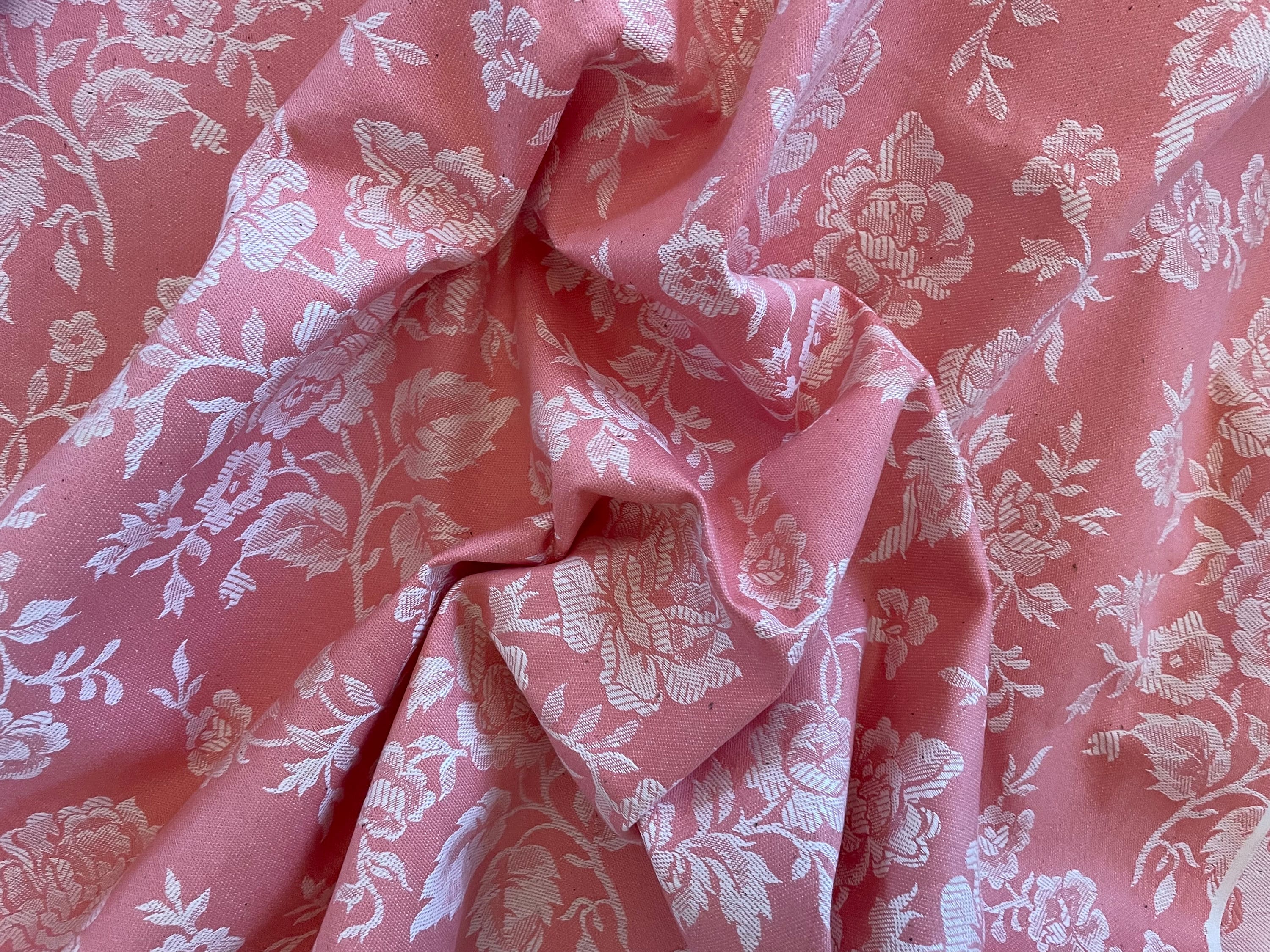 Vintage French Unused Damask Fabric, French Ticking, Toile De Matelas ...