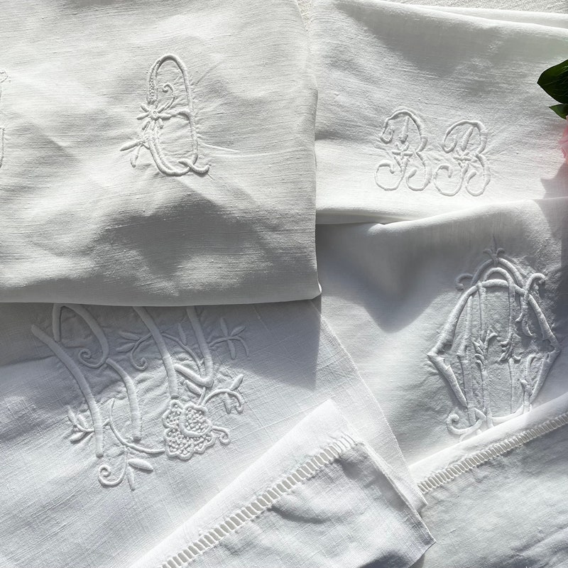 Antique Monogrammed Linens - Etsy