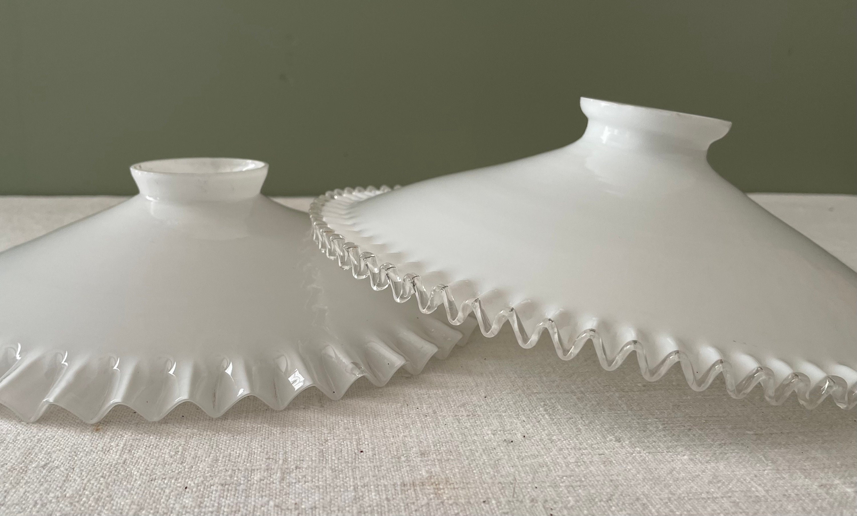 Art Deco Lamp Shade, Antique French Ceiling Shade, 1920's Frilly ...