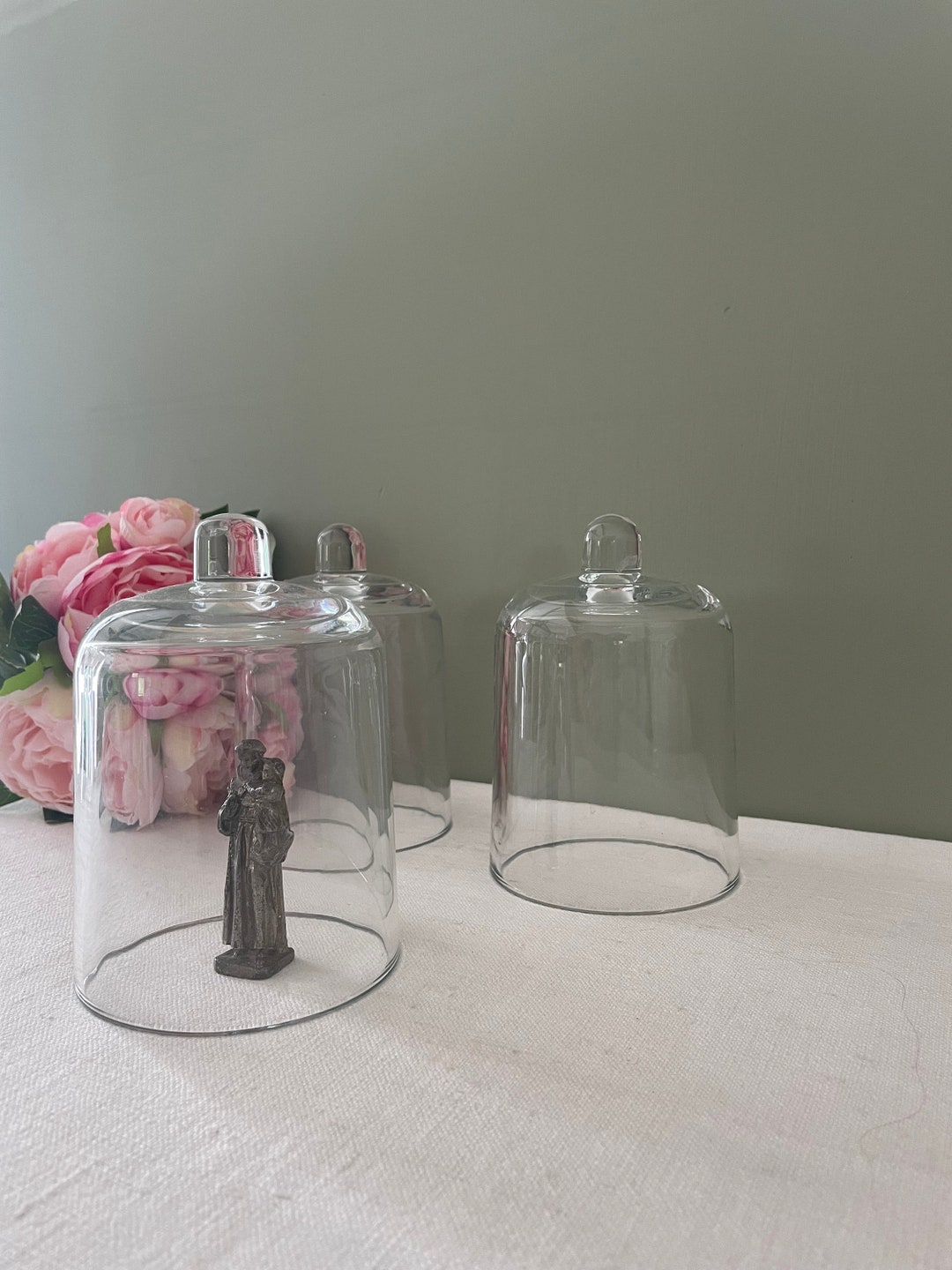 Vintage French Tall Shaped Glass Cloche, Decorative Vintage Glass Dome ...
