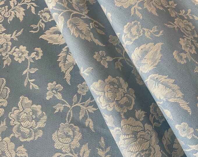 Vintage French Unused Damask Fabric, French Ticking, Toile De Matelas ...