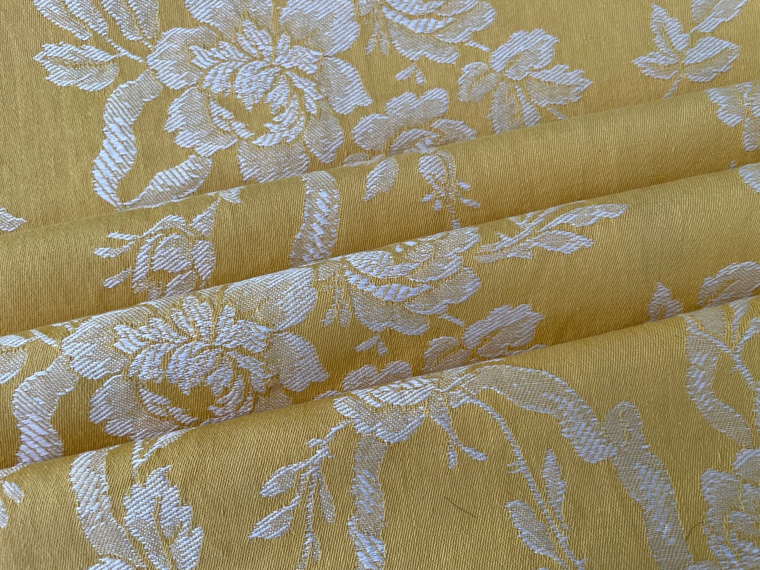 Vintage French Damask Fabric, French Ticking, Toile De Matelas ...