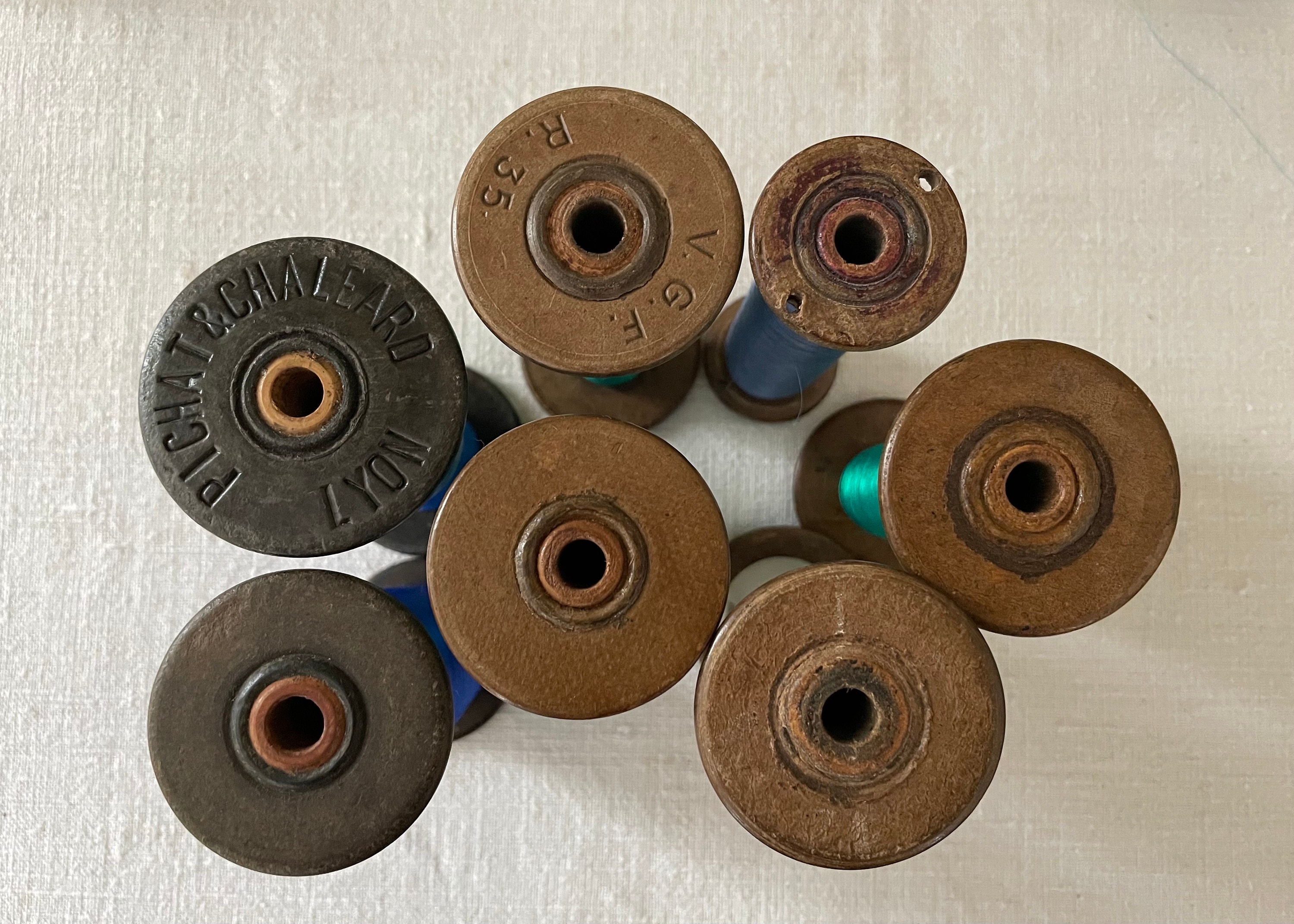 Vintage French Silk Bobbins, Industrial Textile Mill Spools, - Etsy