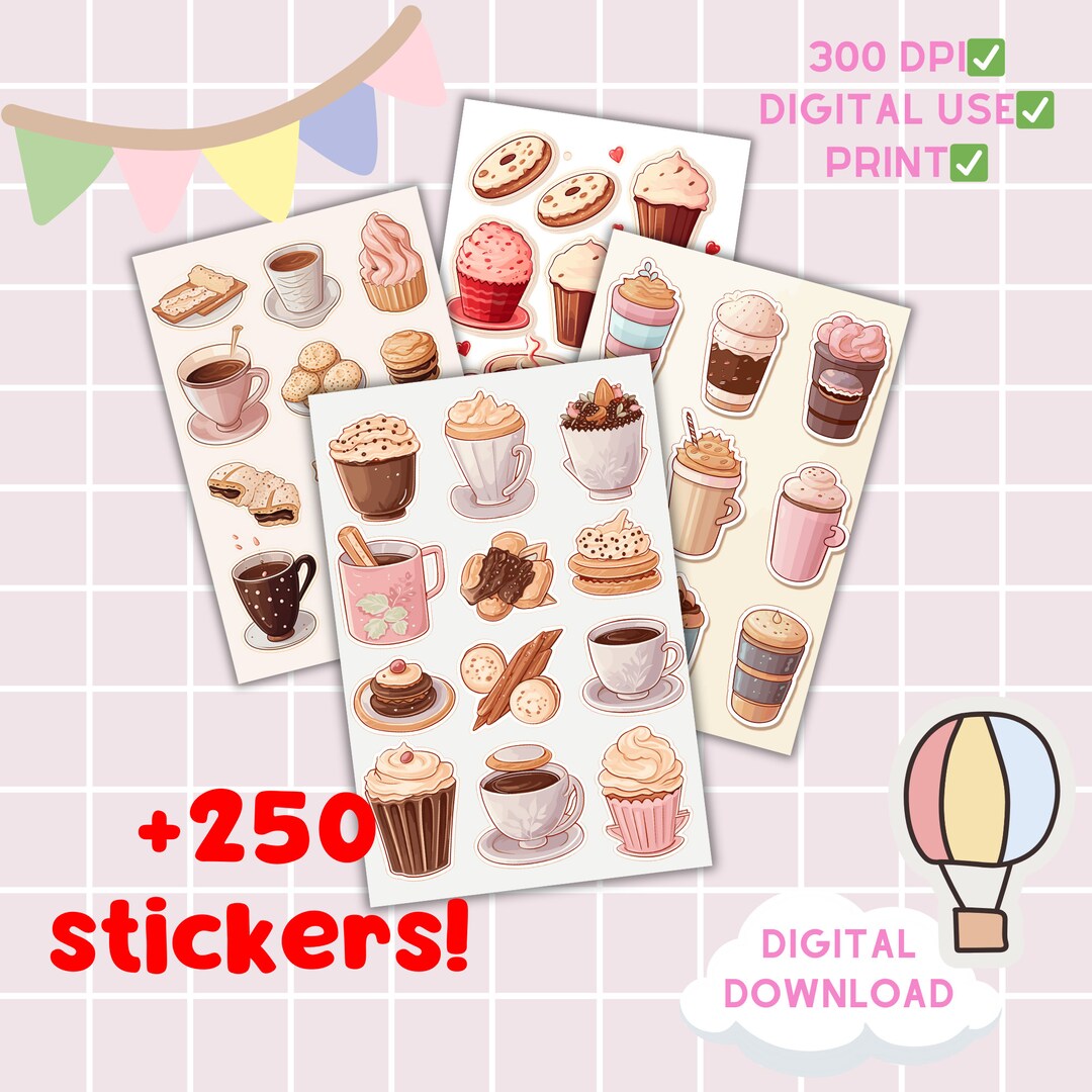 Cute Stickers Cookie and Chocolate Stickers Sweet Stickers - Etsy
