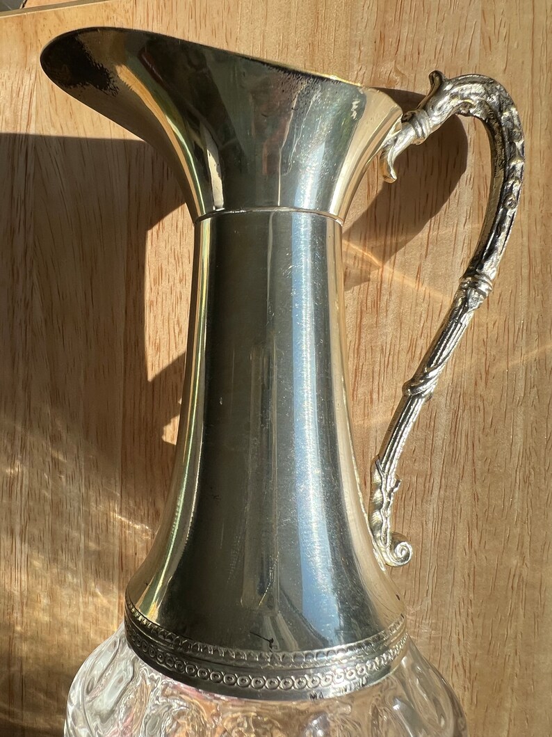 GORGEOUS Vintage Glass Pitcher Diamond Pattern Pressed Glass Pitcher ...