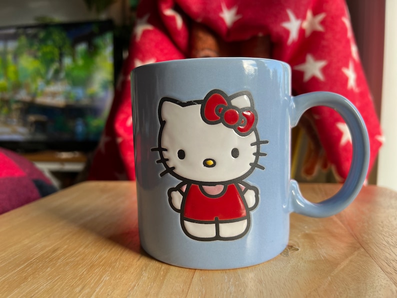 Hello Kitty Mug Light Periwinkle Color hello Kitty Coffee Tea Ceramic ...