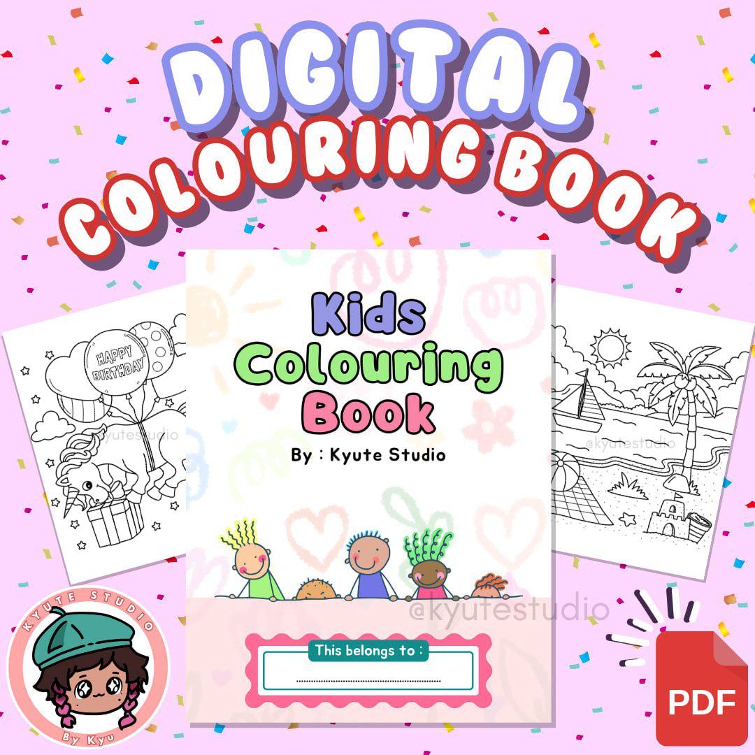 Printable Colouring Pages for Kids, Cute Colouring Book - Etsy