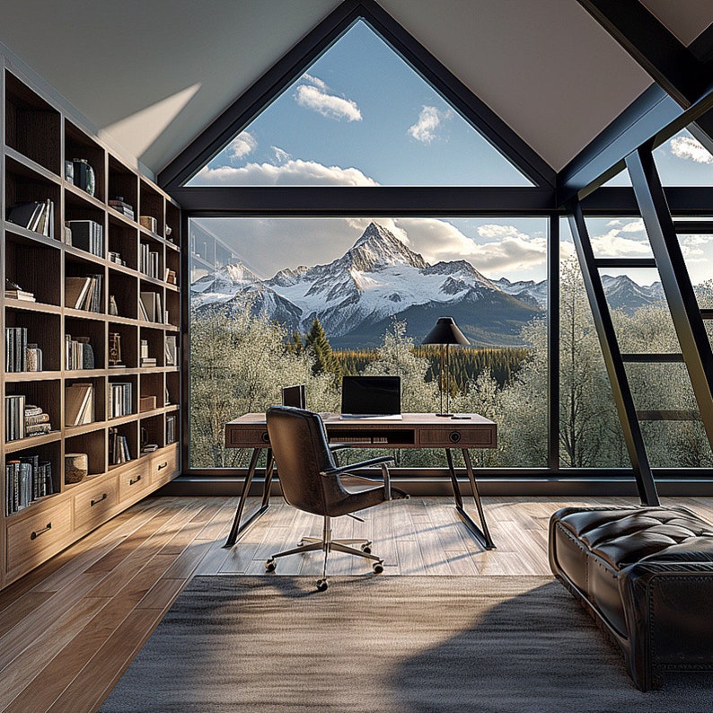 Serene Summit Home Office: Productivity Amidst Mountain View’s - Etsy