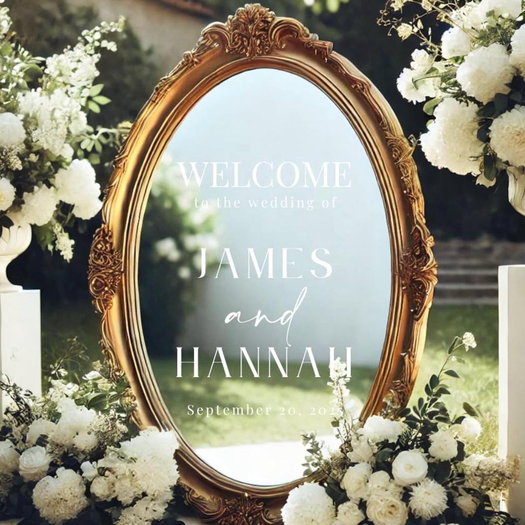 Personalized Mirror Decal – Wedding Mirror Sticker | Custom Vinyl Decal ...
